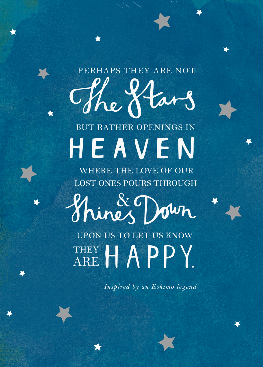 Personalised Stars in Heaven Sympathy Card – Hallmark