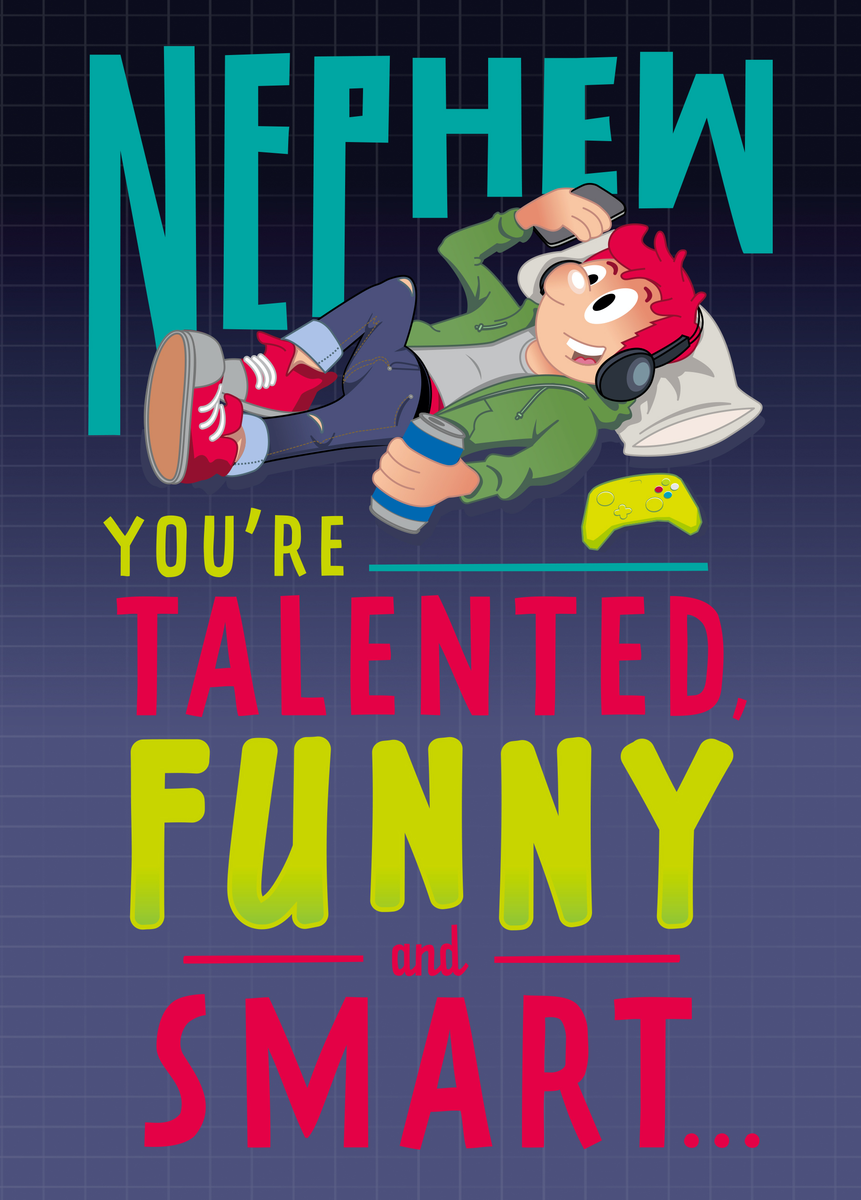 Personalised Funny Nephew Cartoon Birthday Card – Hallmark