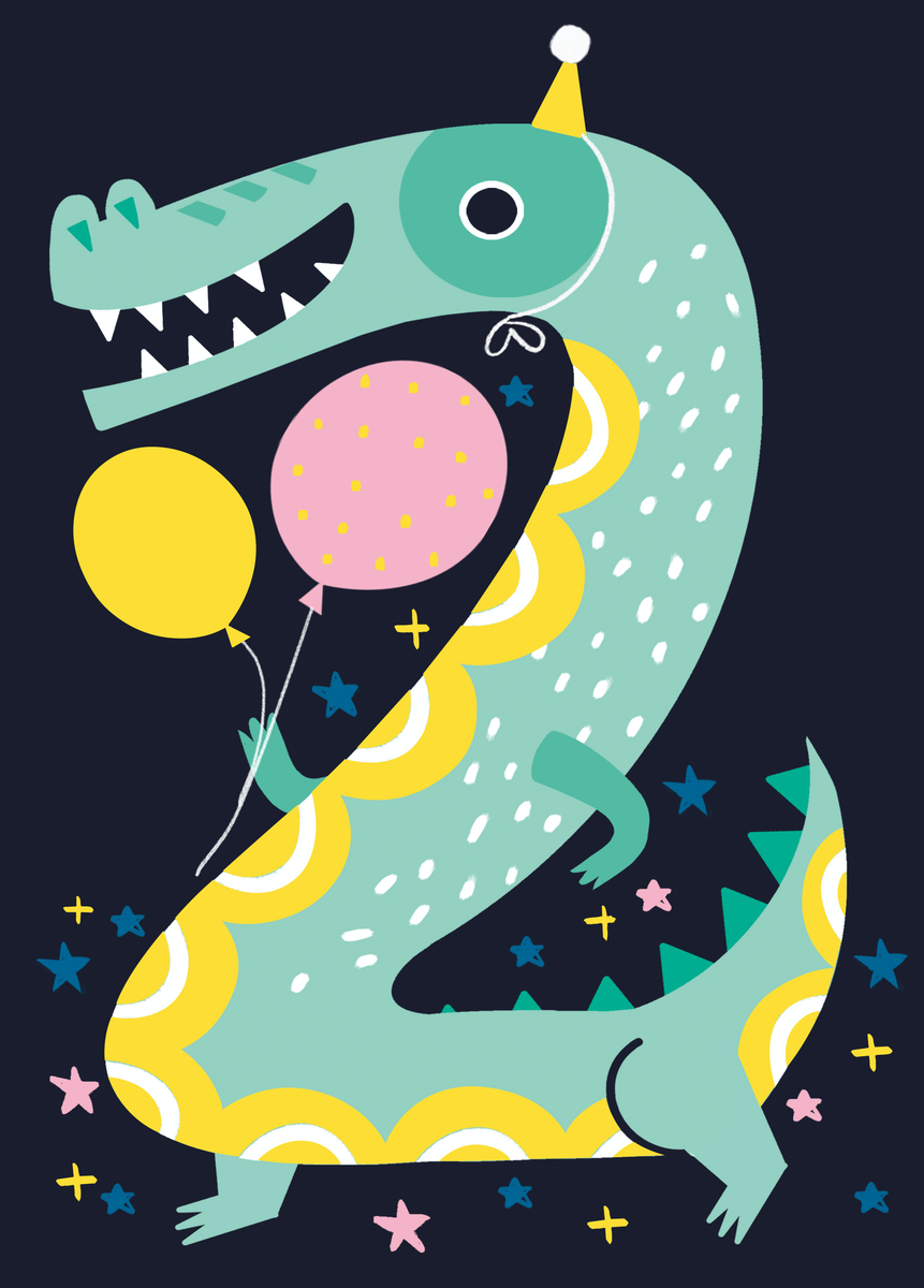 Personalised Crocodile Number 2nd Birthday Card – Hallmark