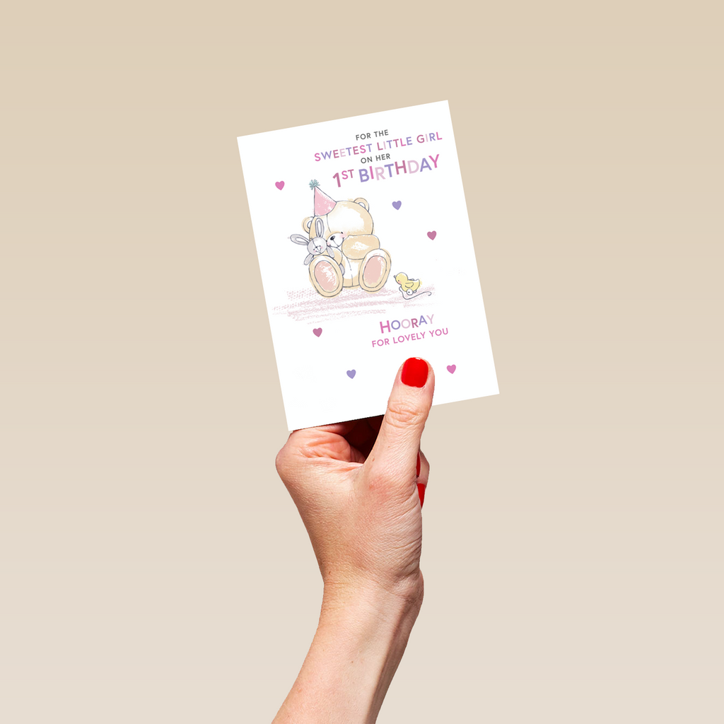 Personalised Cute Forever Friends Pink 1st Birthday Card Hallmark personalised-cute-forever-friends-pink-1st-birthday-card-hallmark