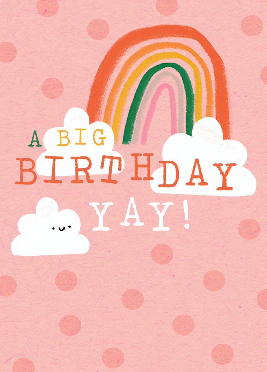 Personalised Pink Rainbow Birthday Yay Card – Hallmark
