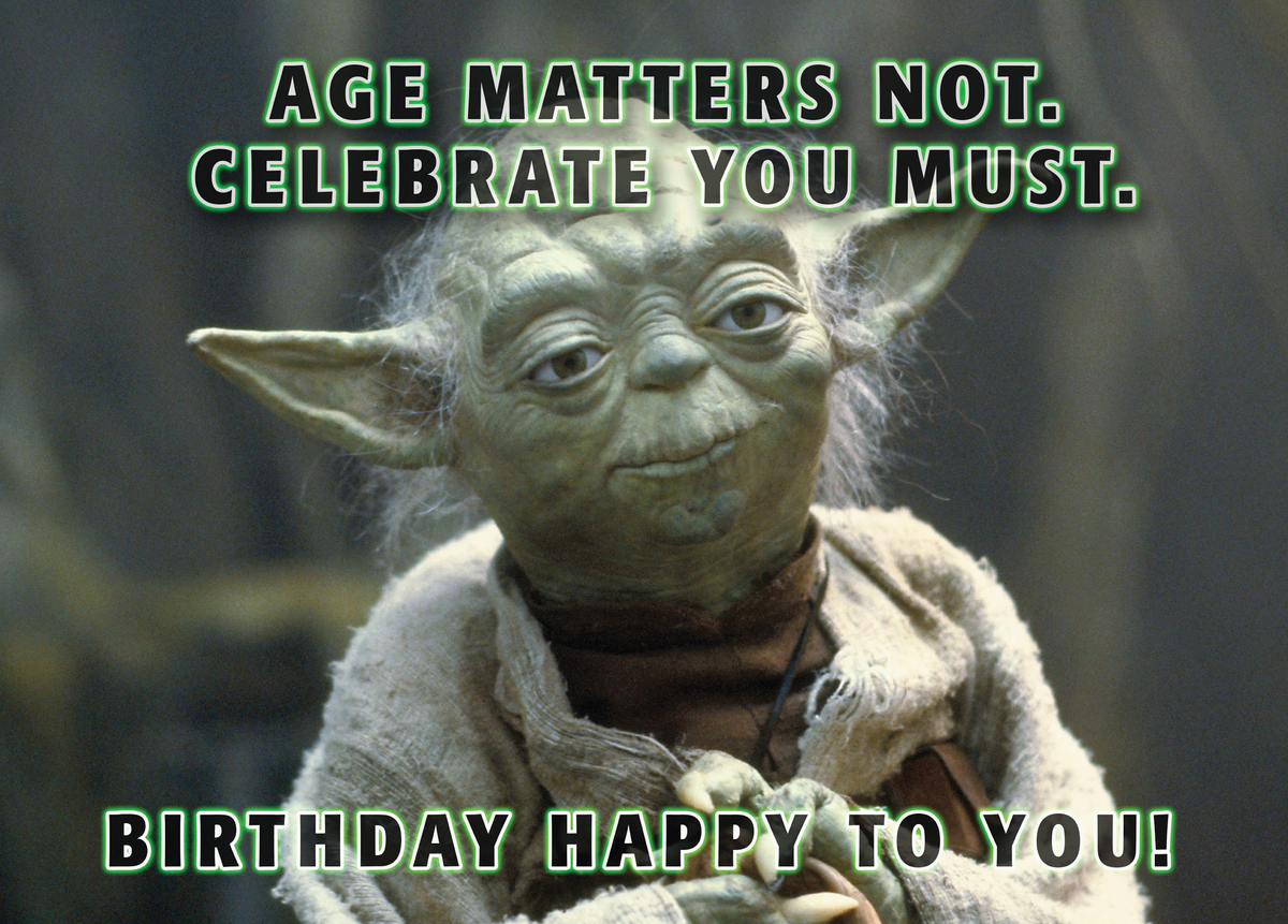 Personalised Star Wars™ Yoda Celebrate You Must Birthday Card – Hallmark