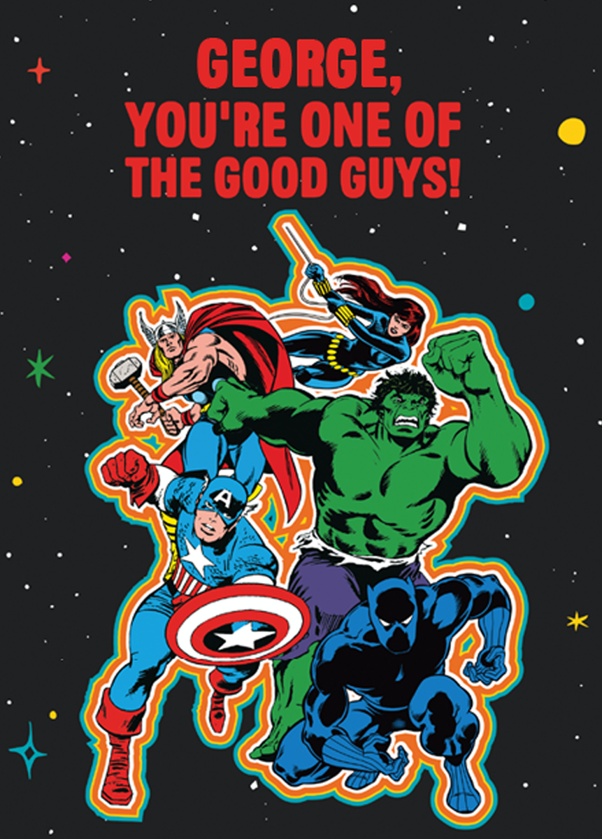 Personalised Marvel Comics Superheroes One of Good Guys Birthday Card ...