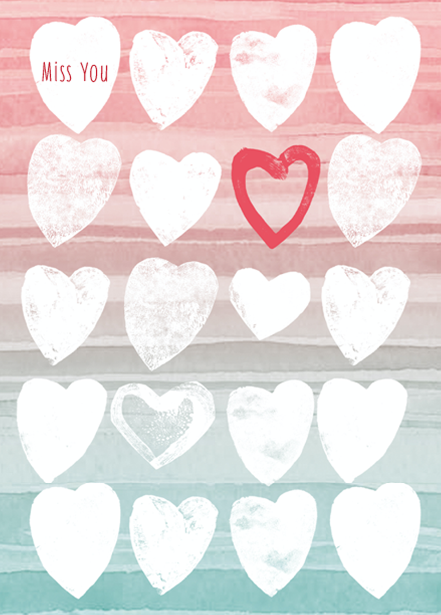 Personalised White Hearts Miss You Card – Hallmark