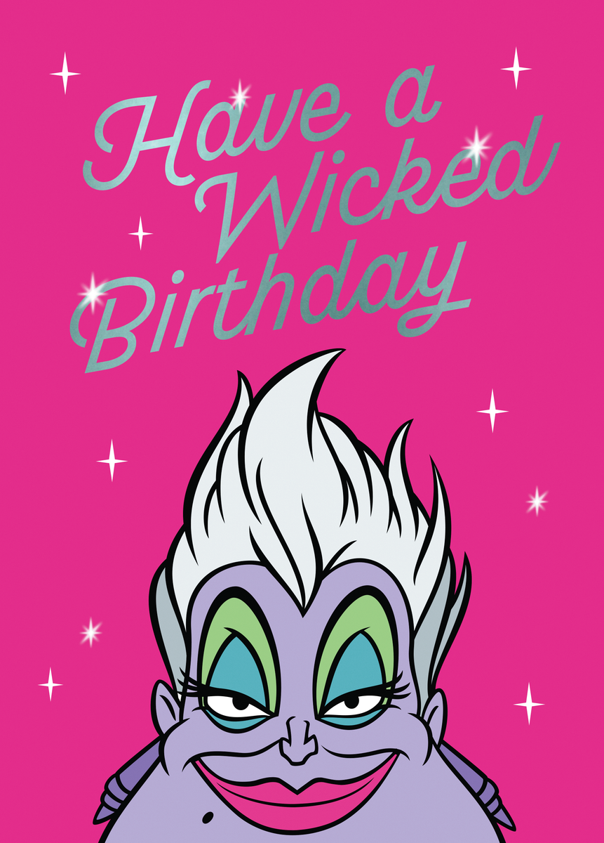 Personalised Pink Disney The Little Mermaid Ursula Birthday Card – Hallmark